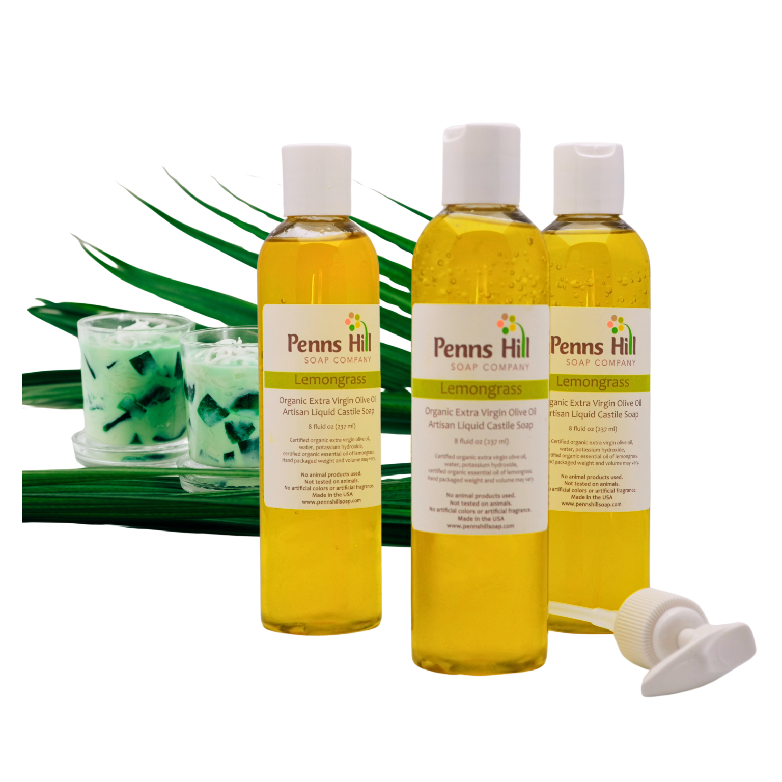 Organic Olive Oil Castile Soap Lemongrass 3 Pack – Penns Hill Organic ...
