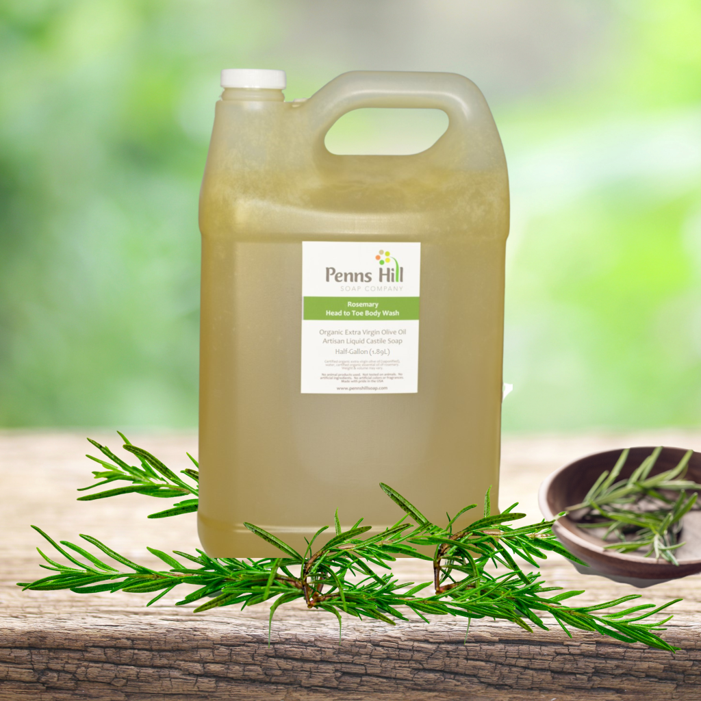 Organic Olive Oil Castile Soap With Rosemary Half Gallon